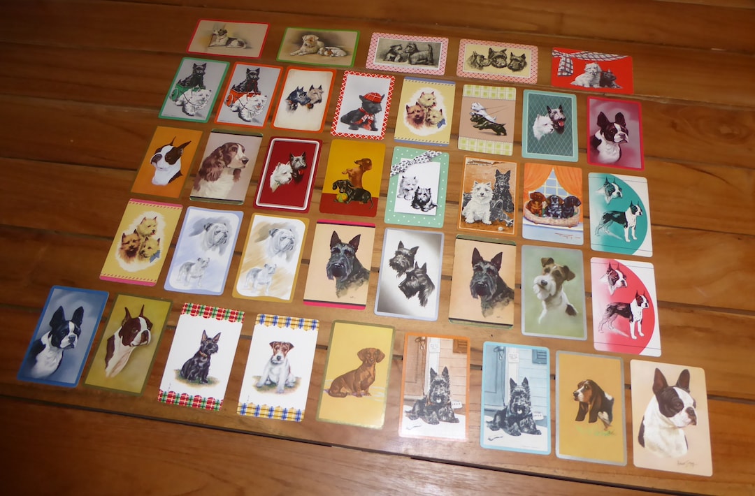 38 Lot Original Vintage Dog Themed Swap Playing Cards All Different ...