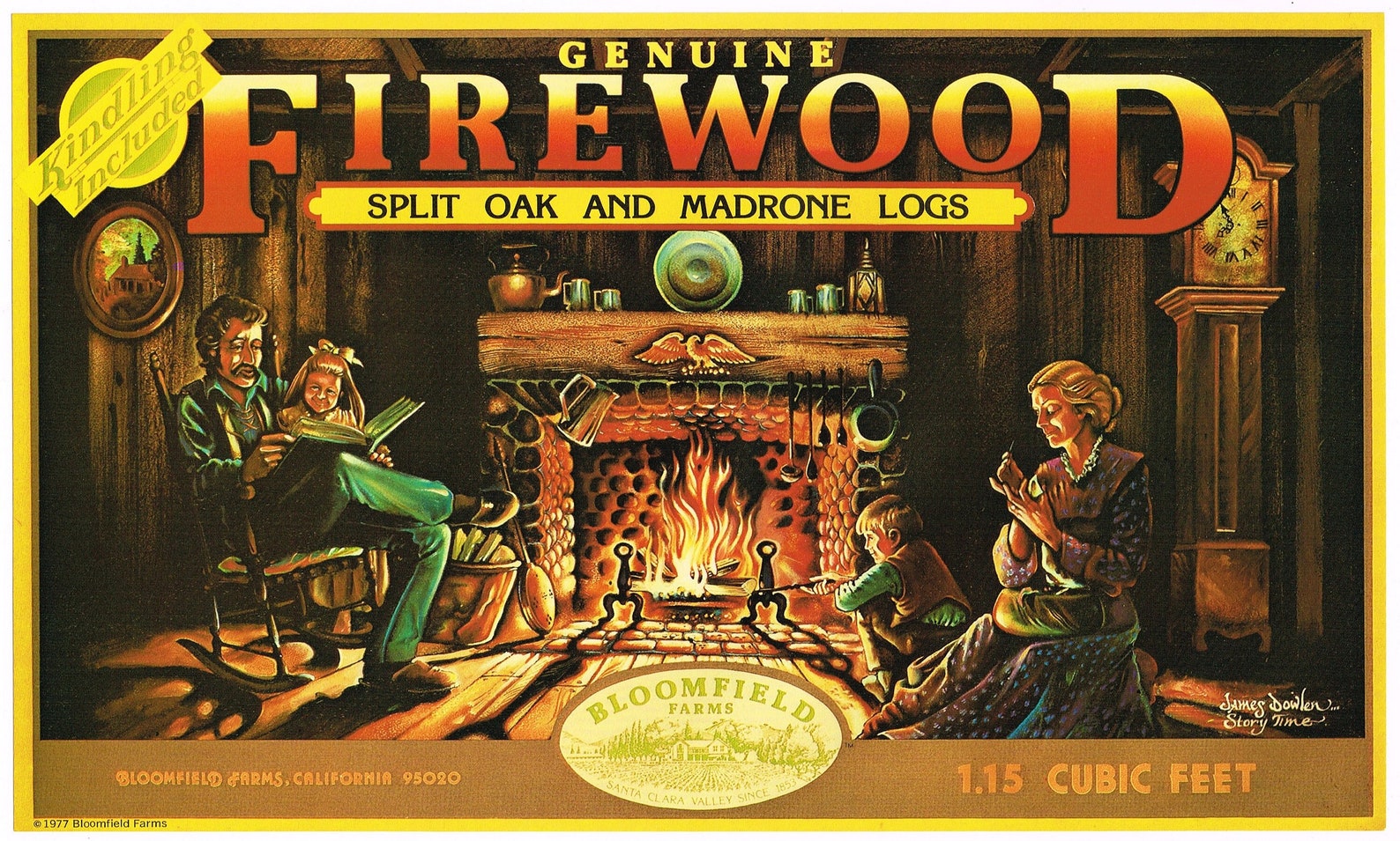 Original Vintage Label 1977 Firewood Crate Case Label Santa Clara ...