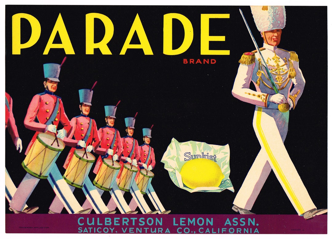 Original Lemon Crate Label Ventura County California 1930s Vintage ...