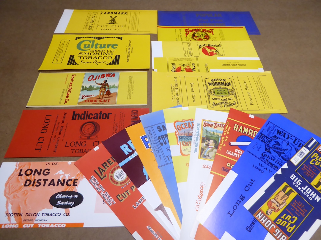 19 Different Original Vintage Tobacco Package Labels 1920s-1940s Lot ...