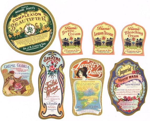 Original Vintage Bottle Label 1920s Cosmetic Bottle Labels Art - Etsy