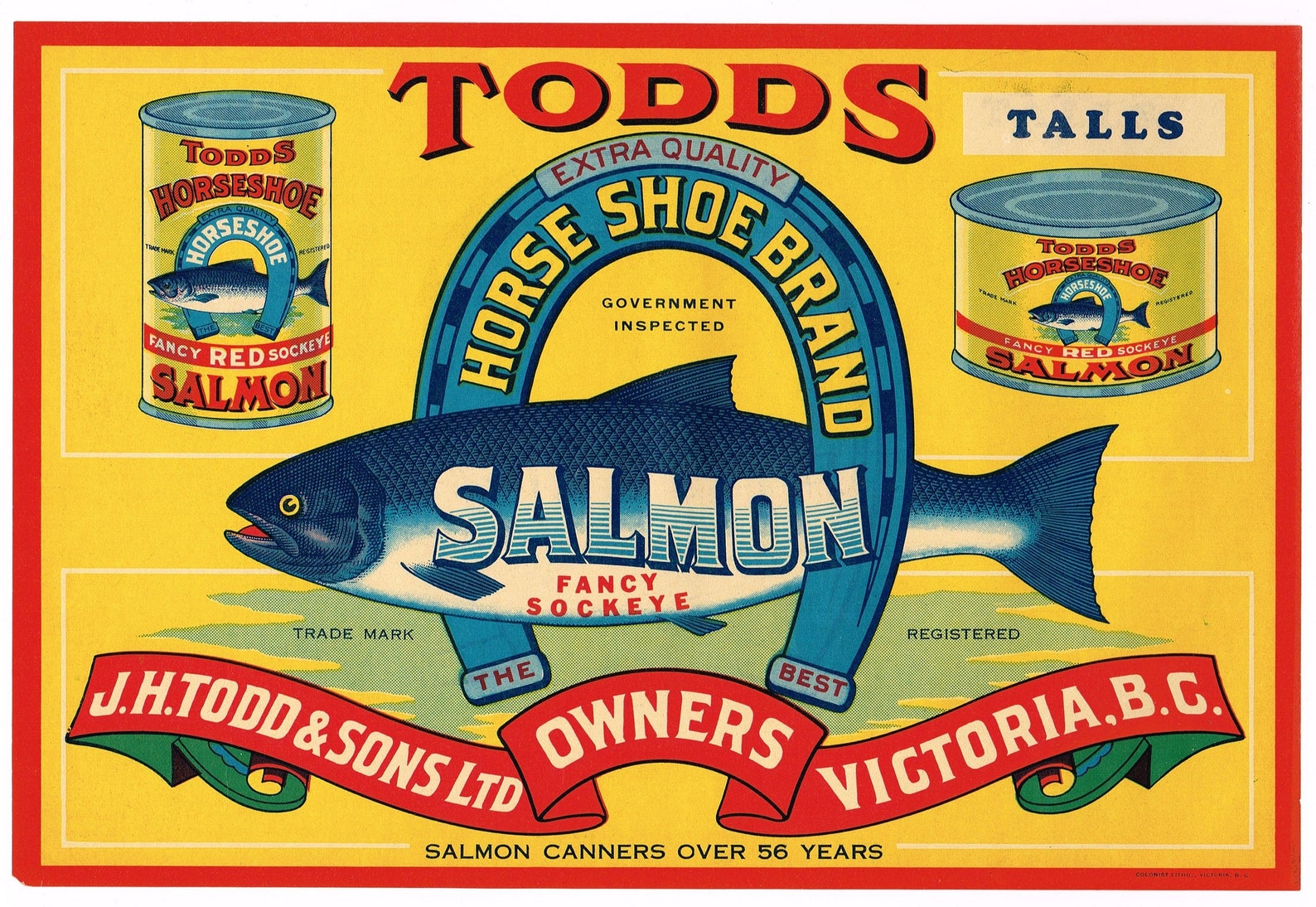 Original Vintage Tin Can Case Label Rare C1930 Fisherman - Etsy