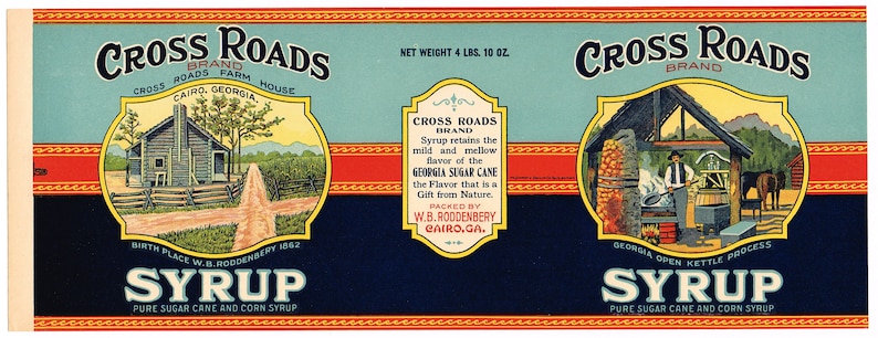 Original Vintage Tin Can Label 1920s Scarce Cairo Georgia Cross Roads ...