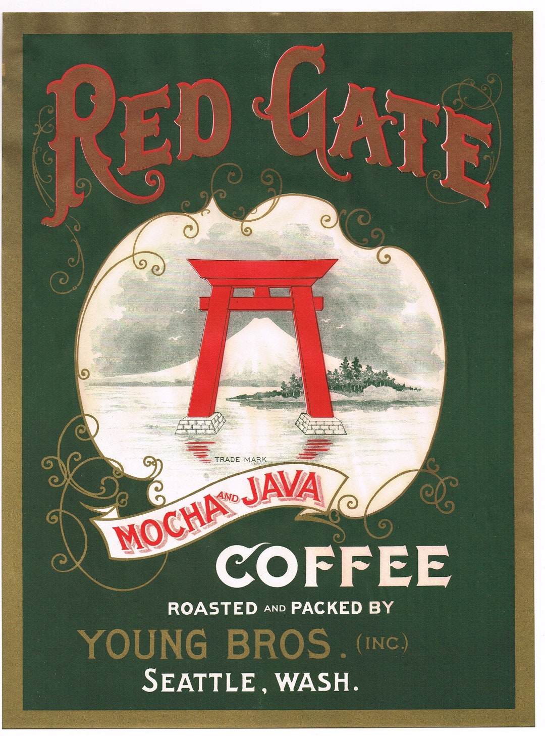 Original Vintage Coffee Advertising Sign Paper C1920 Seattle Washington ...