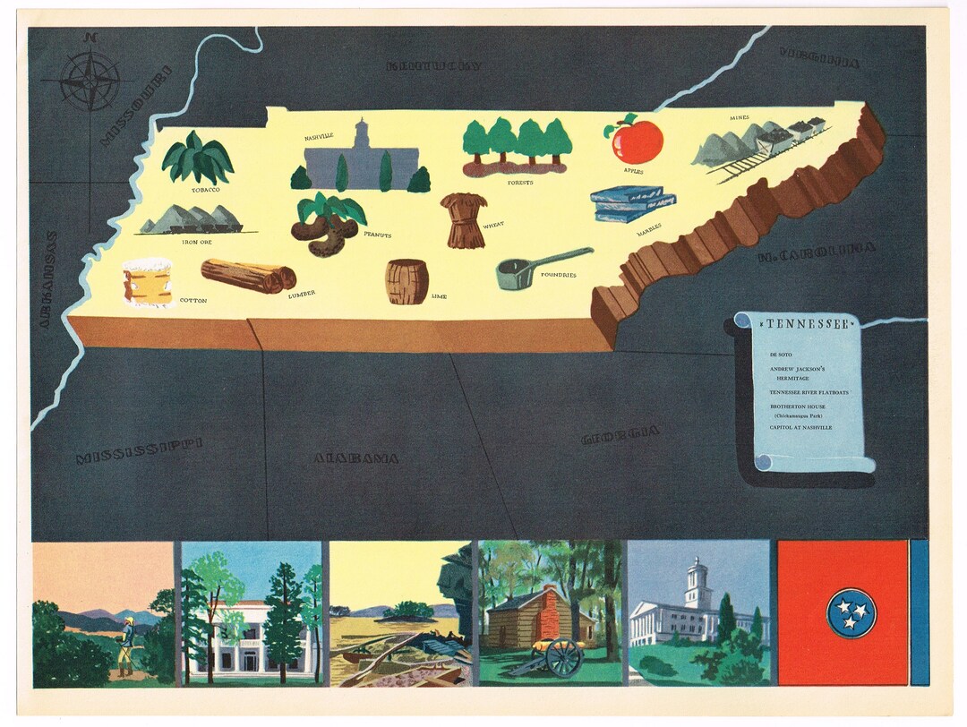 Original Vintage Norman Reeves Minimalism Map Cartoon Pictorial 1938 ...