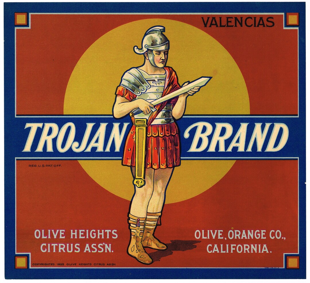 Original Vintage Citrus Crate Label 1930s Olive Orange County - Etsy