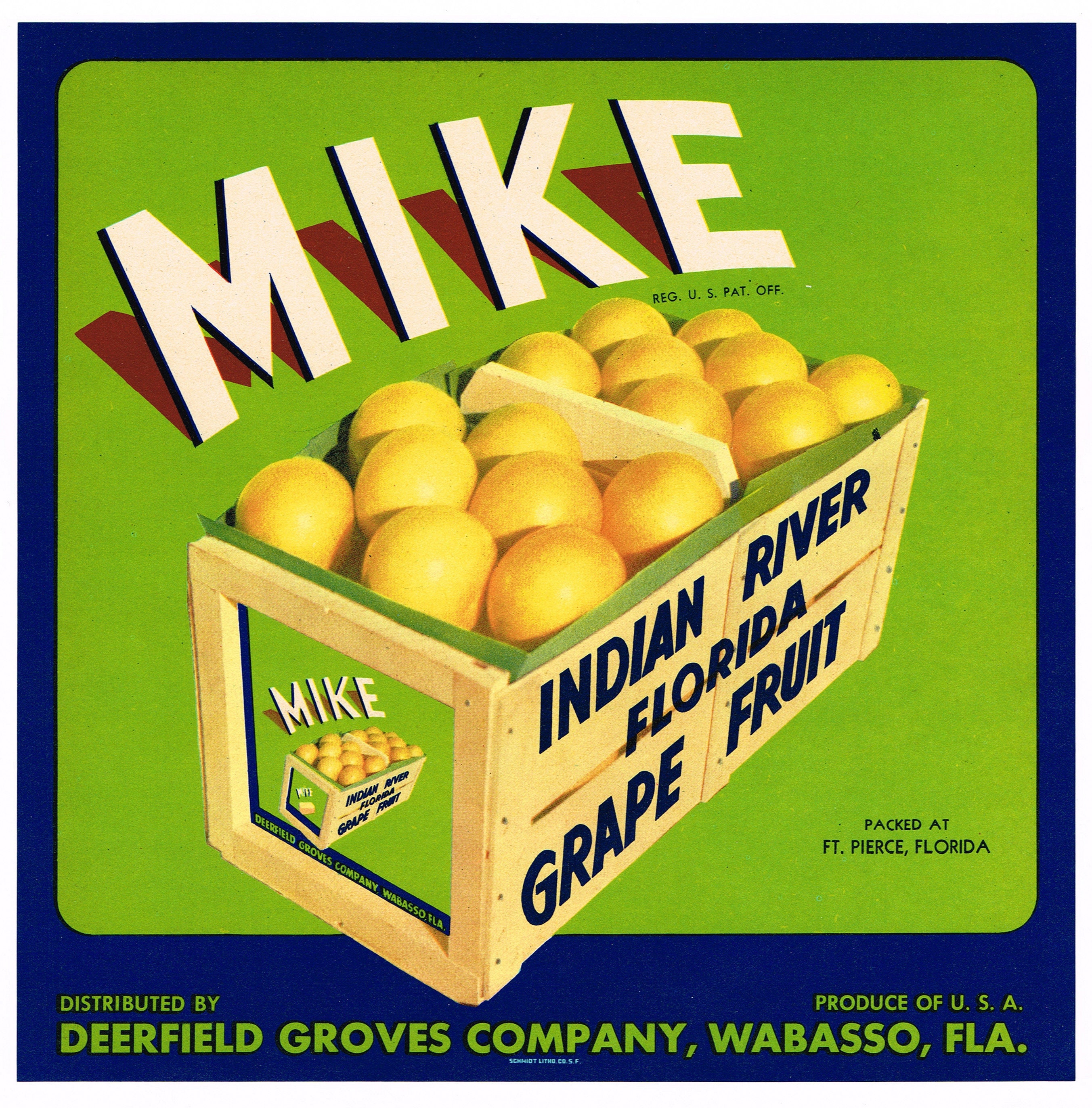Original Vintage Florida Citrus Crate Label C1940s Deerfield Groves ...