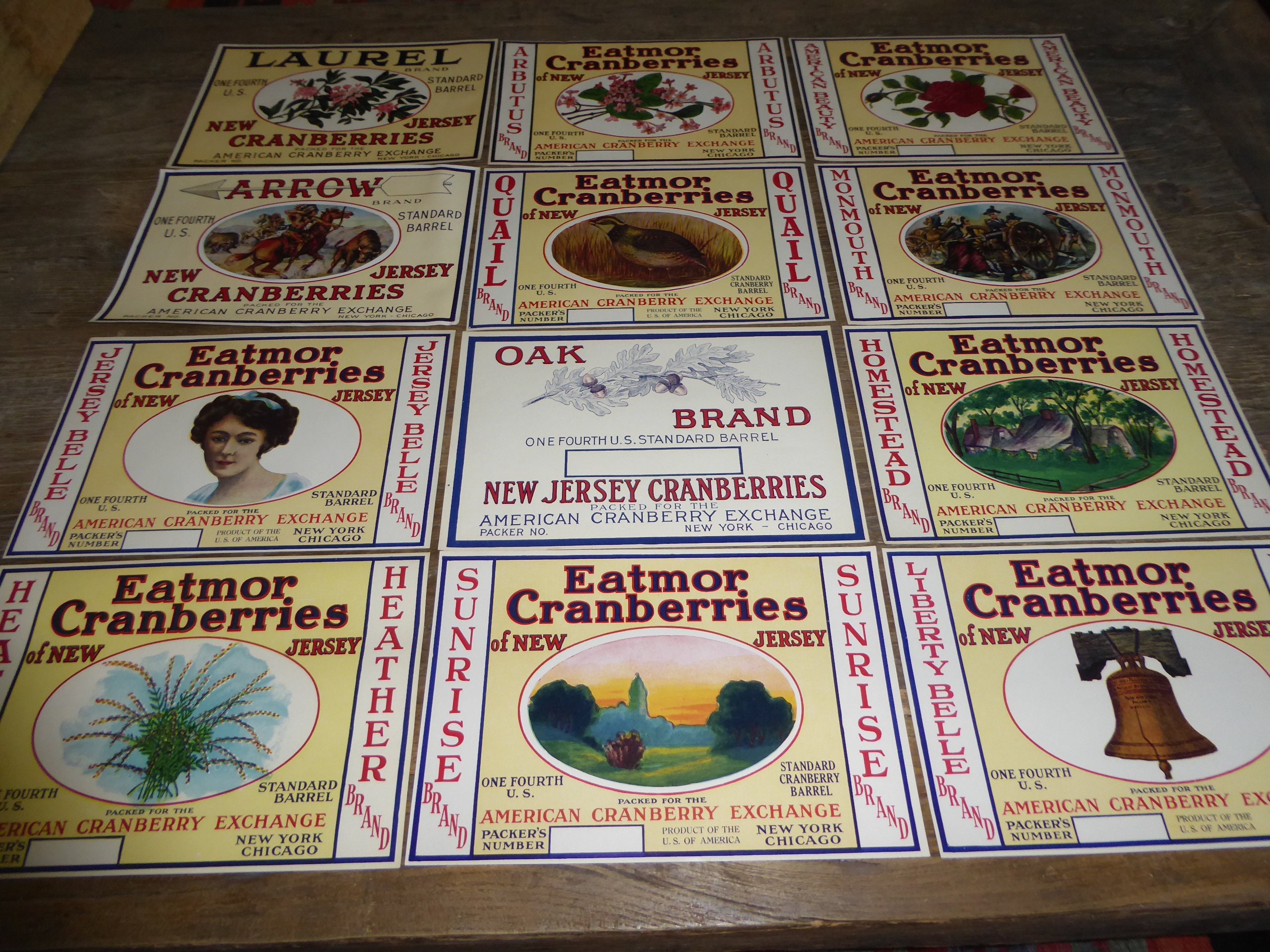 12 Different Original Cranberry advertising labels 1930's | Etsy