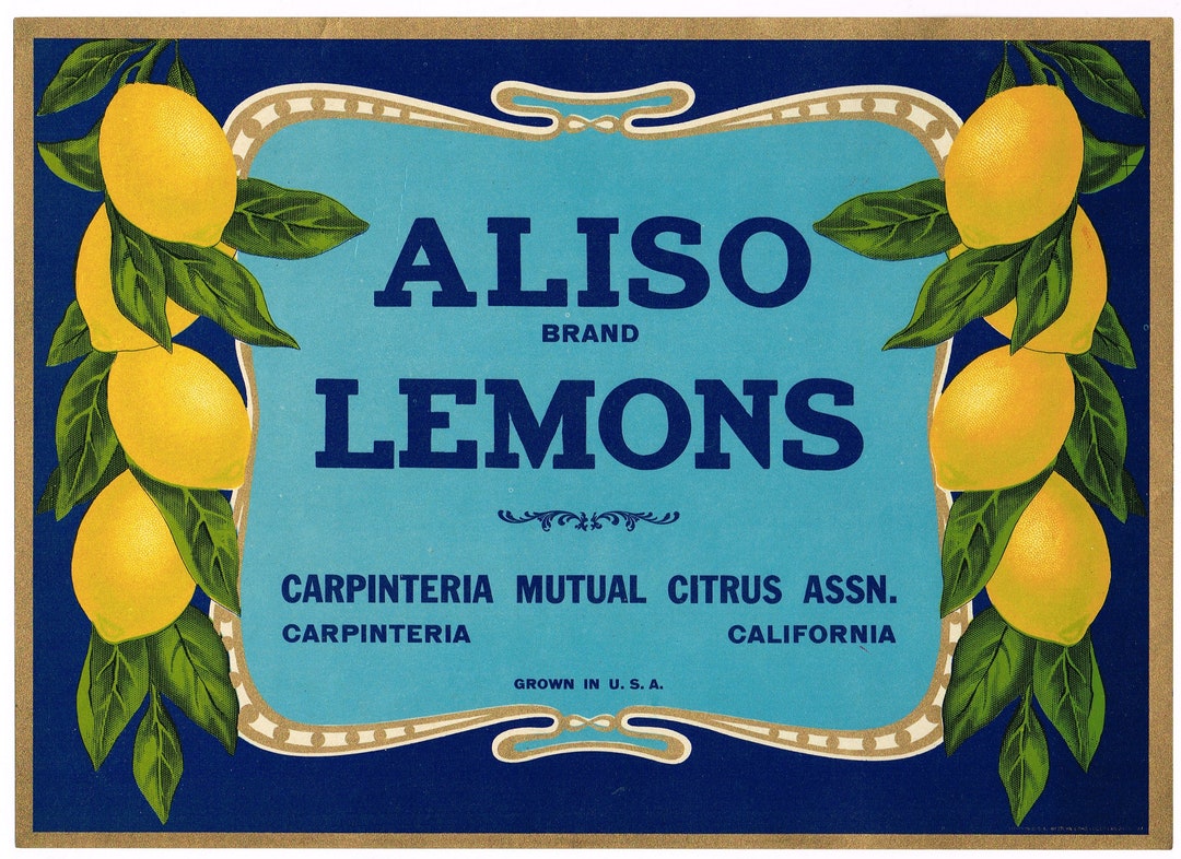 Original Lemon Crate Label Santa Barbara County California - Etsy