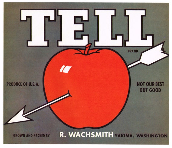 Original Vintage Apple Crate Label 1930s Minimalist William | Etsy