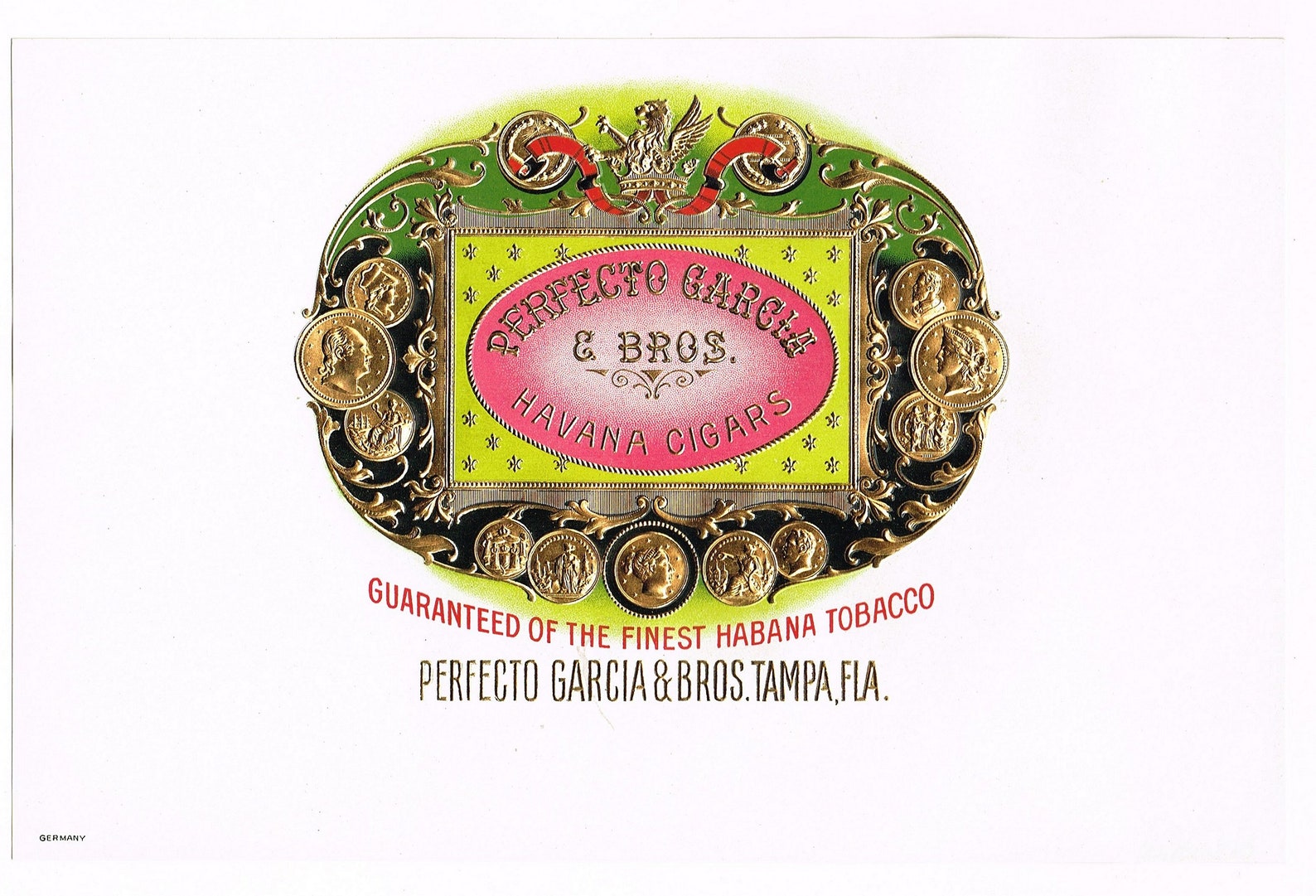 Original Vintage Cigar Box Label C1930s Inner Highly Embossed Bronzed ...