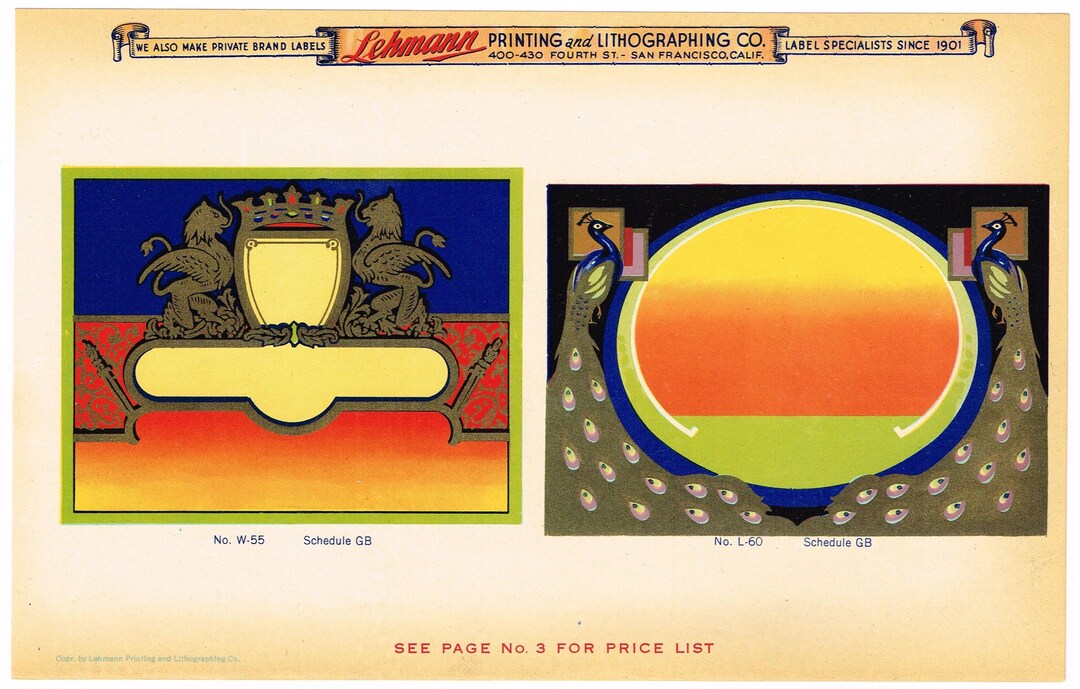 Original Vintage 1938 Salesman Sample Lehmann Printing San Francisco ...