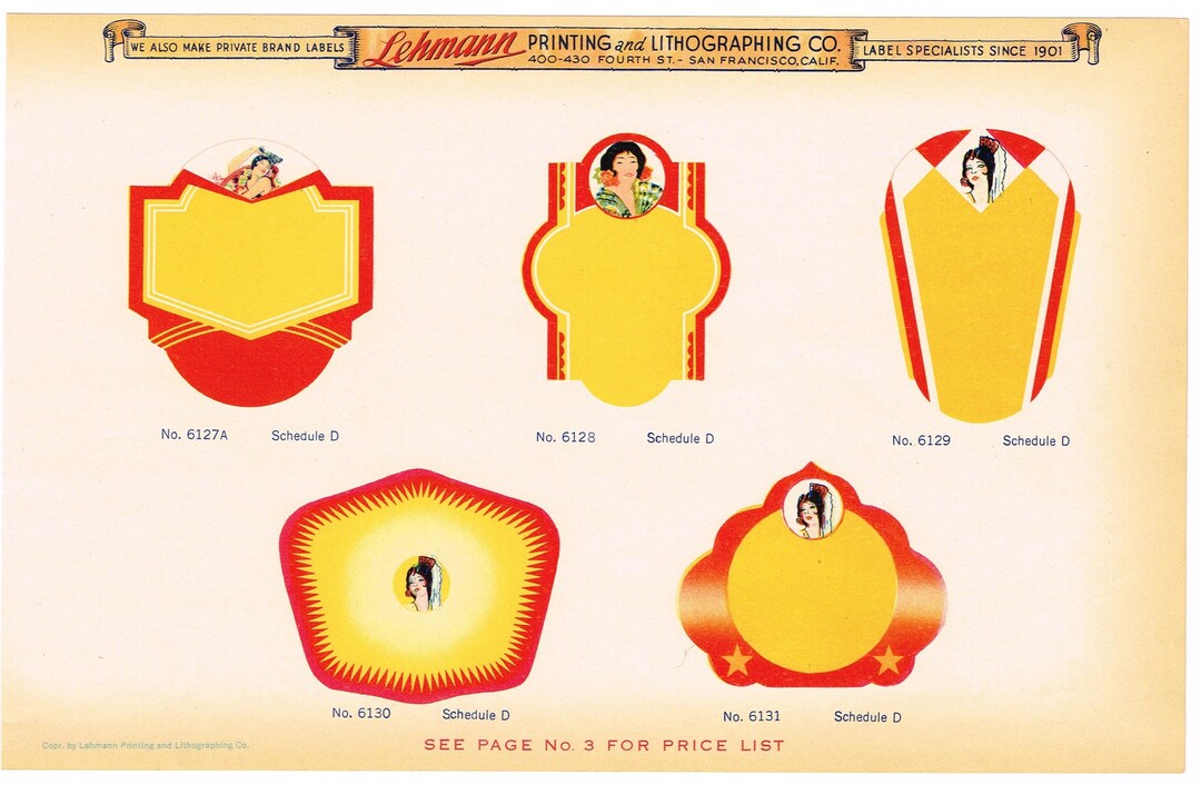 Original Vintage 1938 Salesman Sample Lehmann Printing San Francisco ...