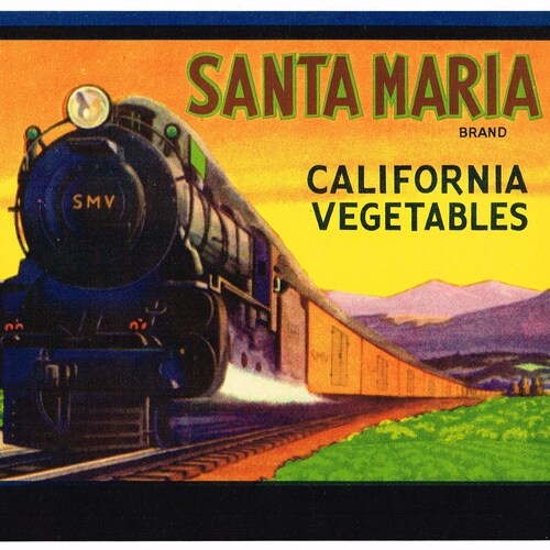 Original Vintage Vegetable Crate Label 1940s Santa Maria - Etsy