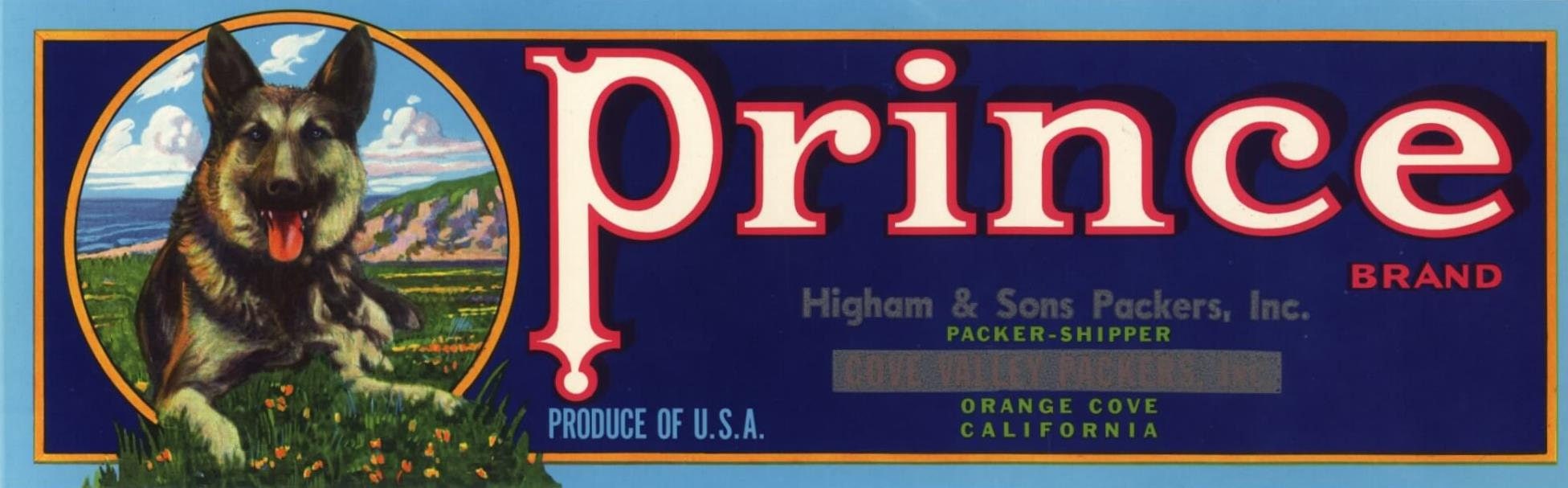 Original vintage grape crate label 1950s Prince German | Etsy