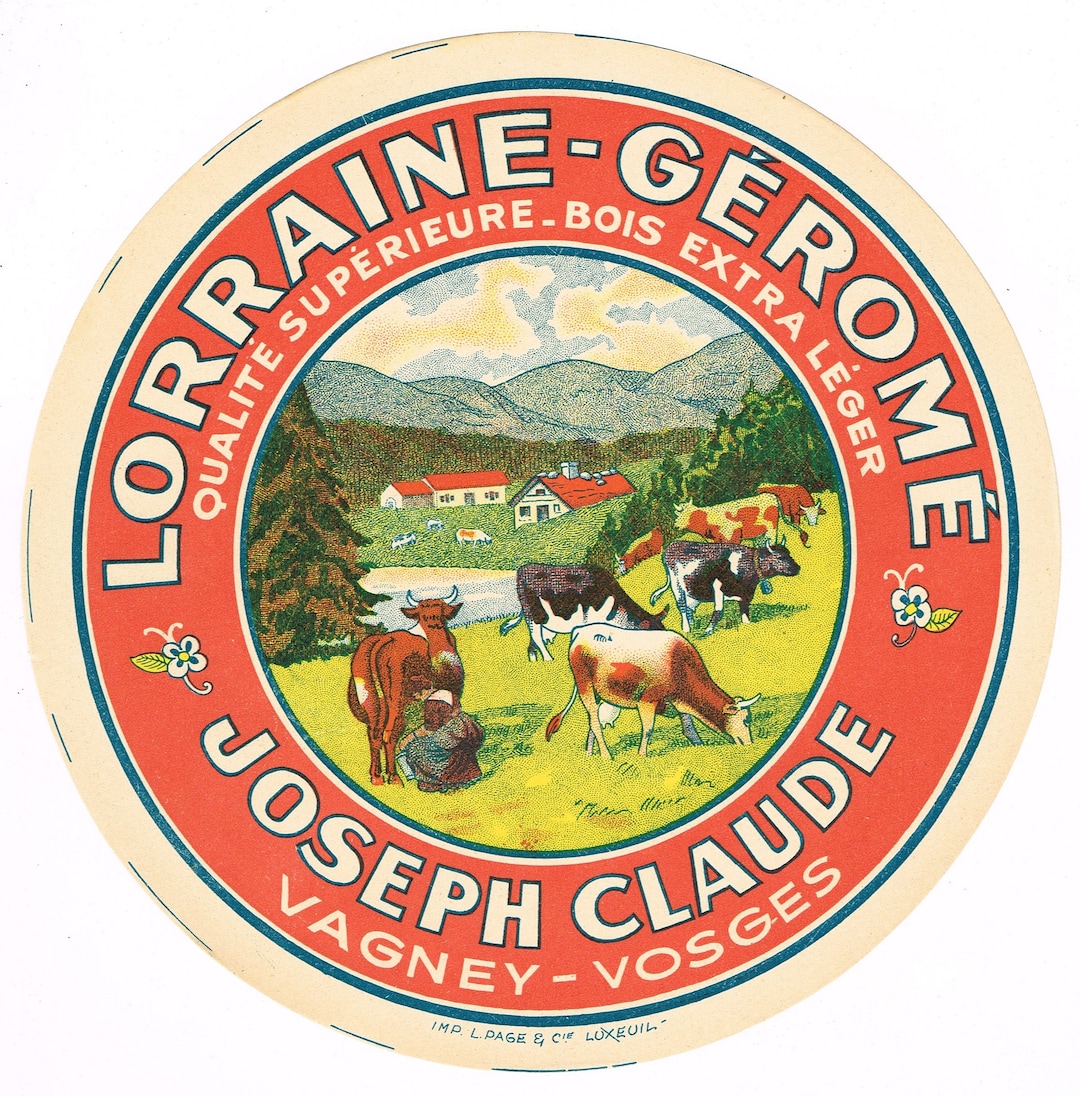 Original Vintage Tin Can Label 1920s Lorraine-gerome French Cheese ...