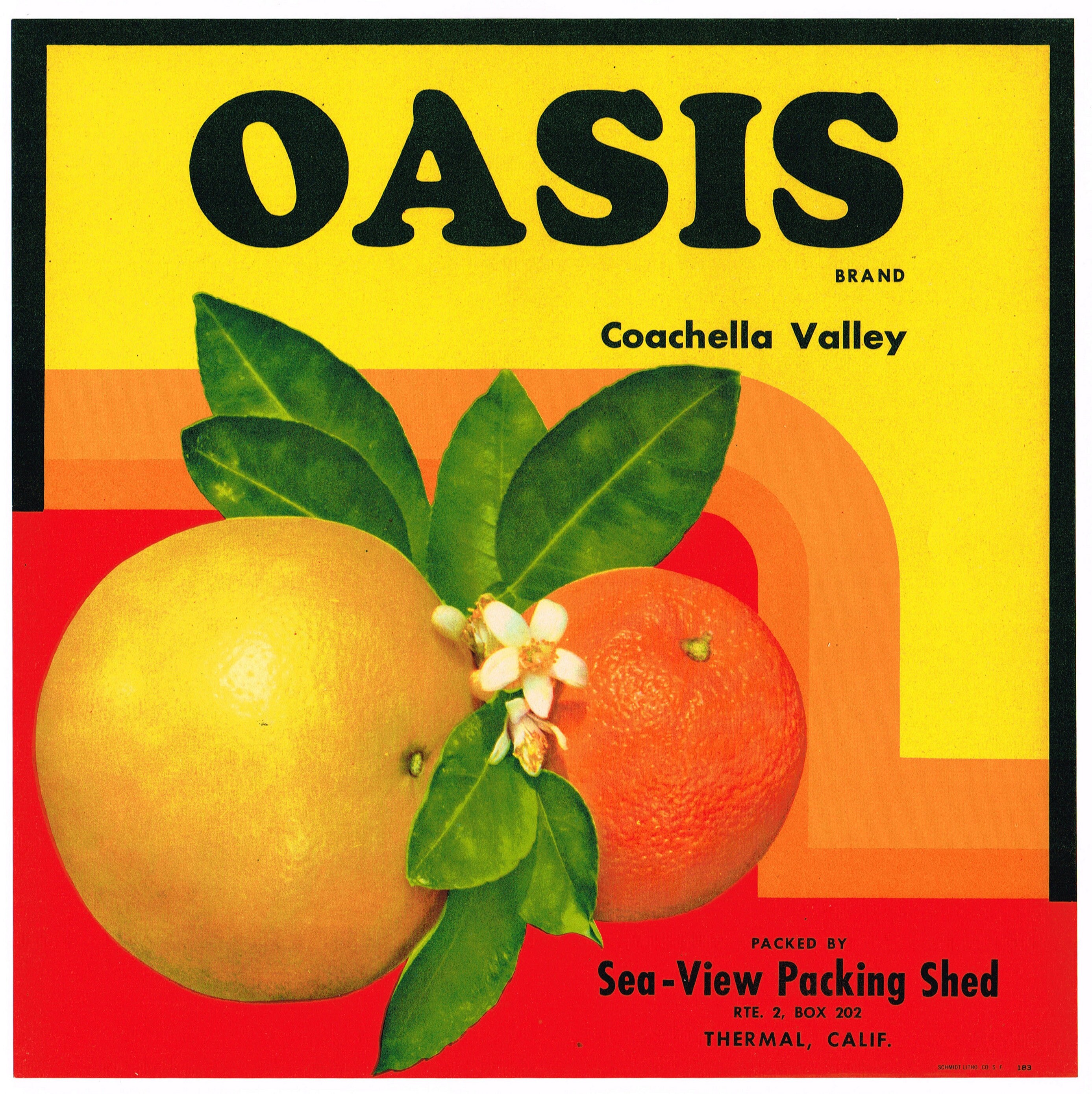 Original Vintage Citrus Crate Label 1950s Oasis Thermal Coachella ...