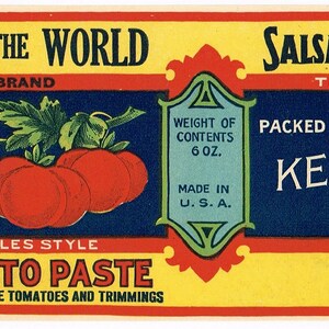 6 Different Original Vintage Tin Can Labels 1930s Tomato Paste Italian ...