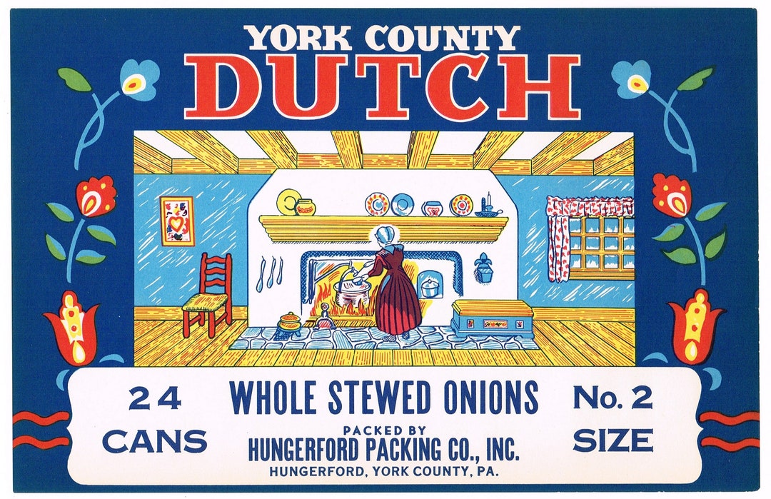 Original Vintage Can Case Crate Label Rare York County Dutch Brand ...