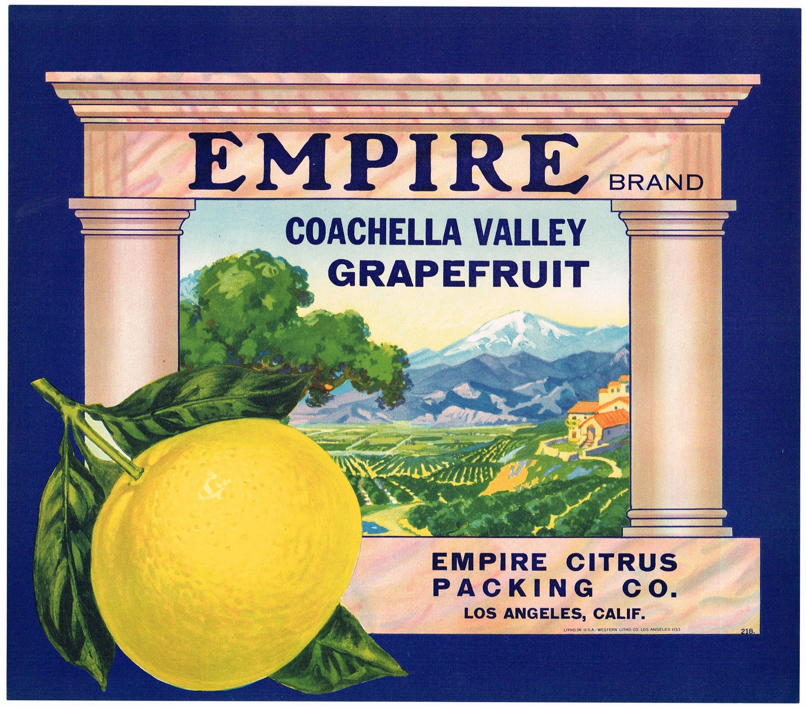 Original Vintage Citrus Crate Label 1930s Empire Coachella Valley ...