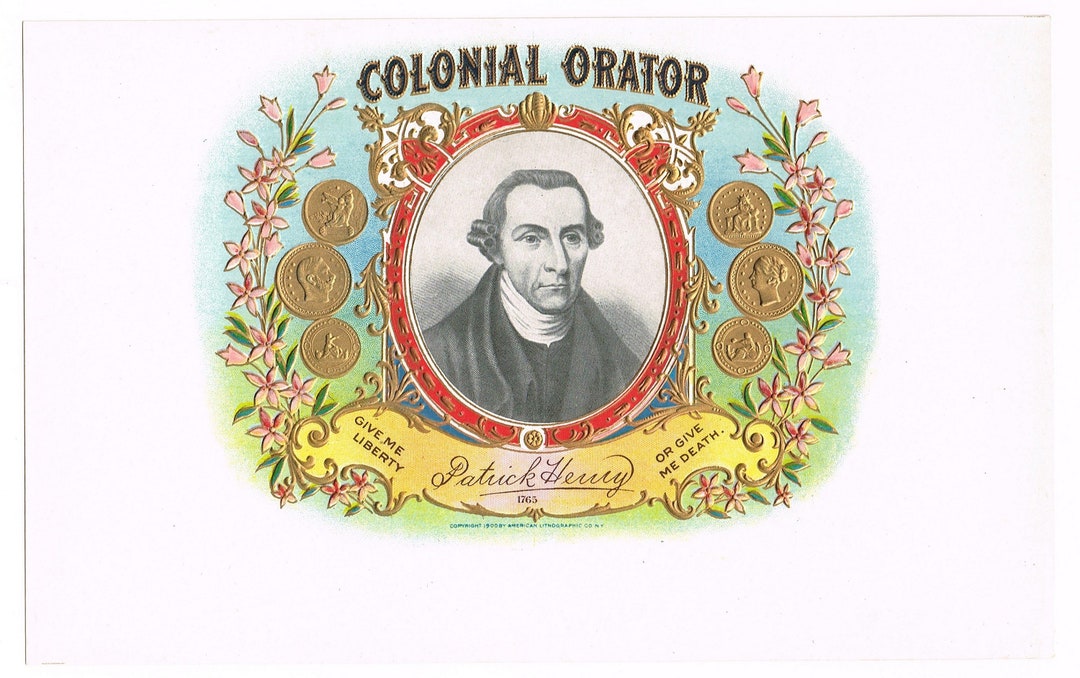 Original Vintage Cigar Box Label C1900 Chromolithograph Embossed ...