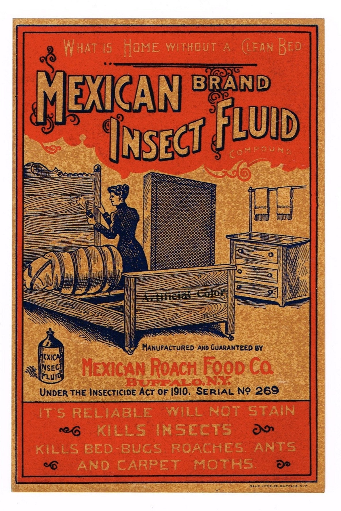 Original Vintage Bottle Label C1910 Buffalo New York State Mexican ...