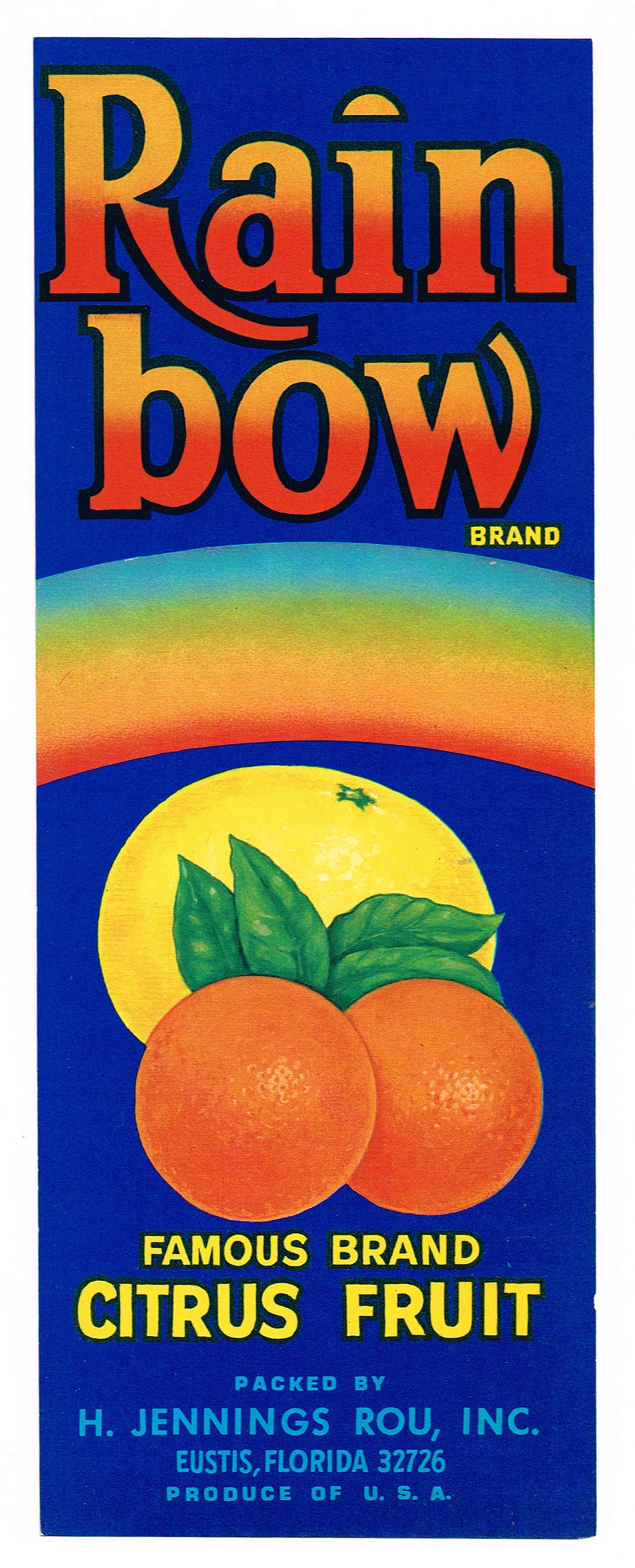 Original vintage Florida citrus crate label c1960s Rainbow | Etsy