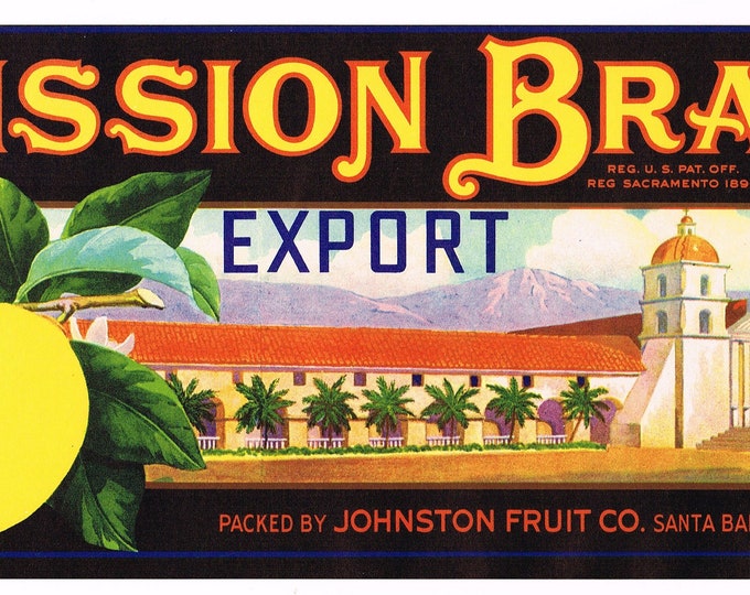 Original Lemon Crate Label Santa Barbara County California - Etsy