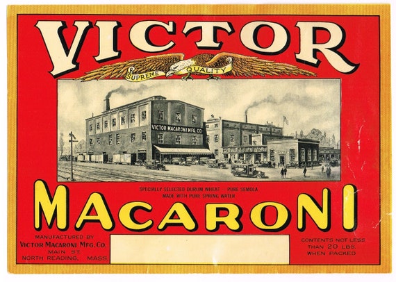 Original Vintage Crate Label 1920s Victor Macaroni Case - Etsy