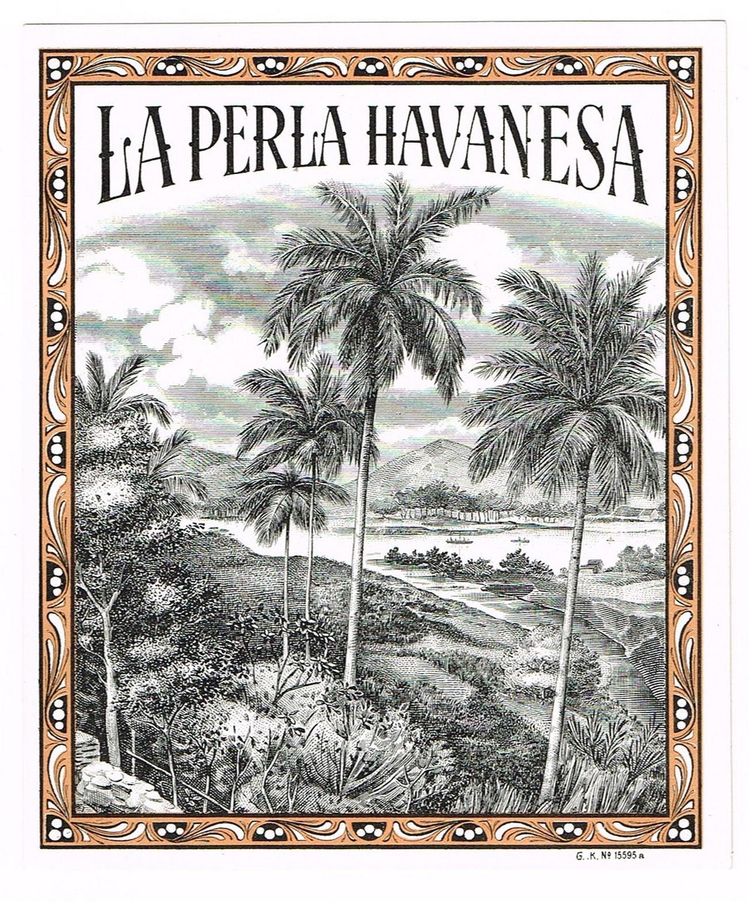 Original Vintage Cigar Box Label 1910 Antique La Perla Havanesa Palm ...