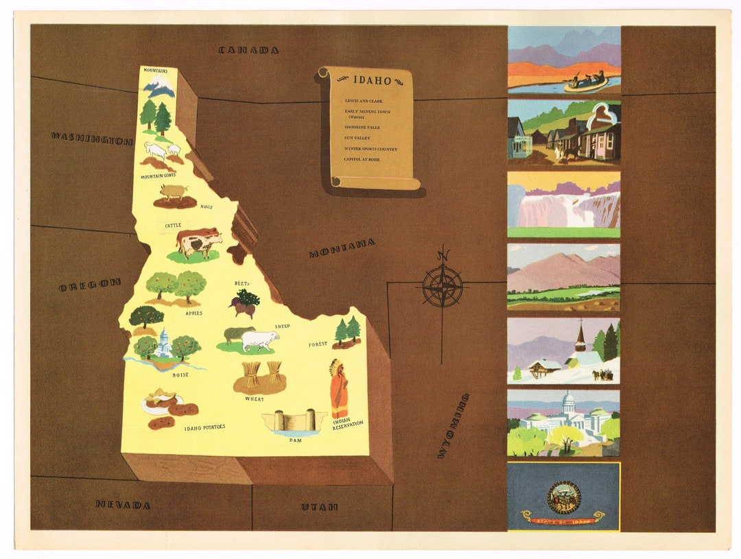 Original Vintage Norman Reeves Minimalism Map Cartoon Pictorial 1938 ...