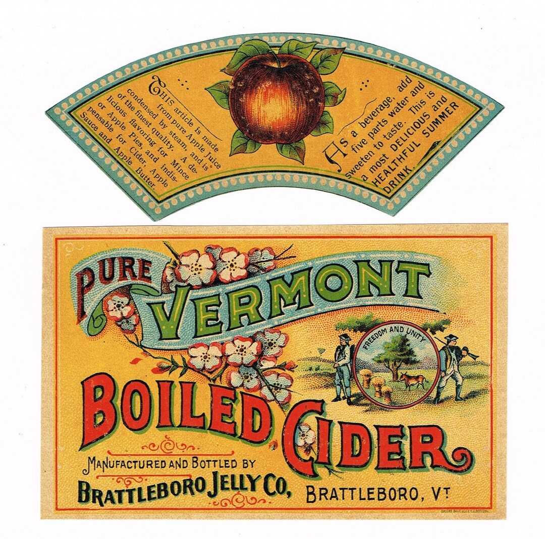 Original Vintage Bottle Label C1900 Brattleboro Jelly Company Vermont ...
