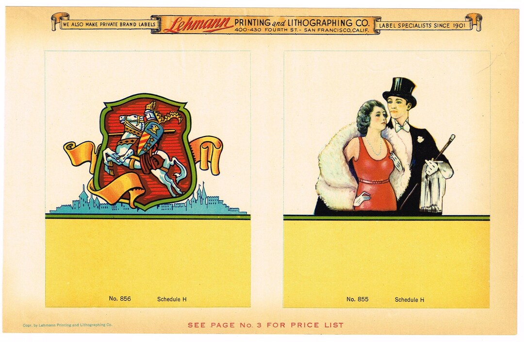 Original Vintage 1938 Salesman Sample Lehmann Printing San Francisco ...