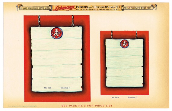 Original Vintage 1938 Salesman Sample Lehmann Printing San - Etsy