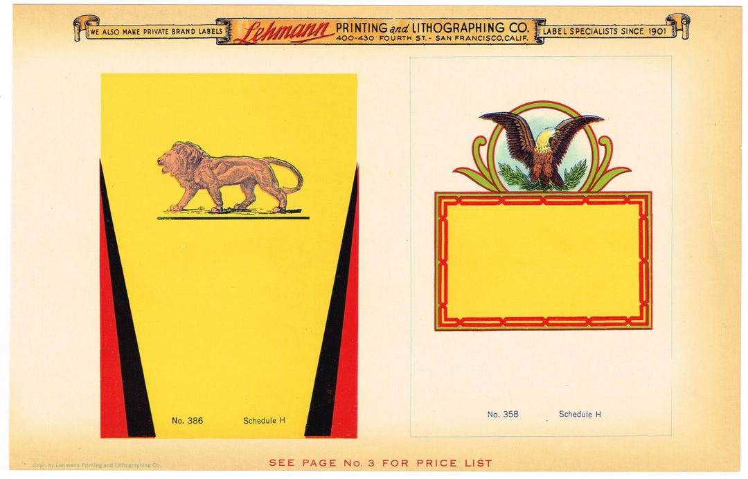 Original Vintage 1938 Salesman Sample Lehmann Printing San Francisco ...