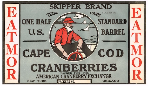 Original Cranberry Advertising Label 1930's Vintage - Etsy