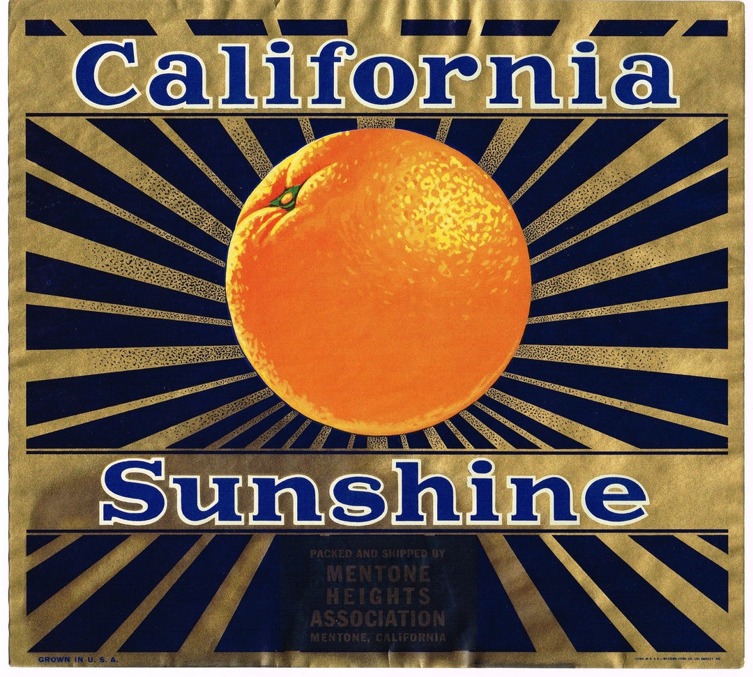 Rare Version Original Vintage Citrus Crate Label 1930s California ...