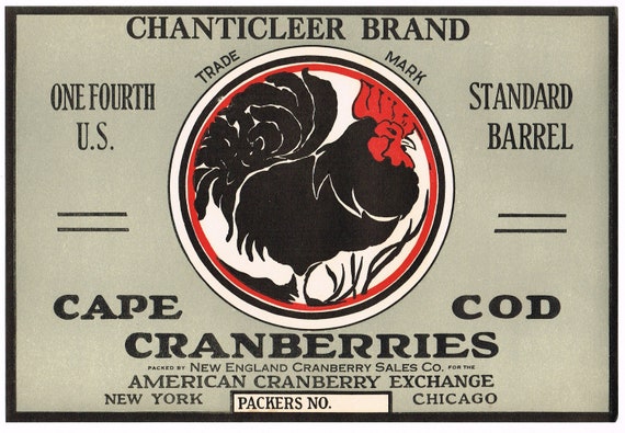 Original Cranberry Advertising Label 1930's Vintage - Etsy