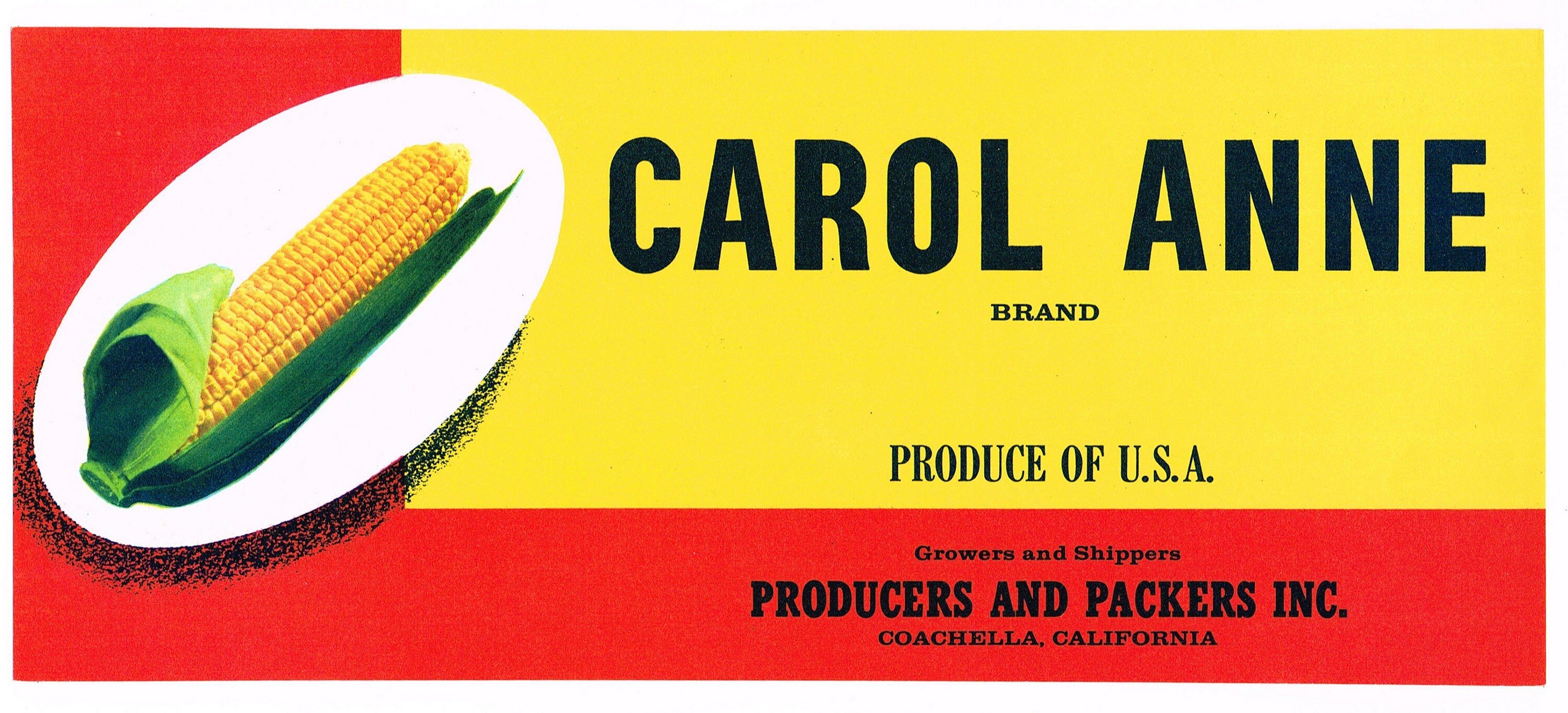 Original Vintage Crate Label C1950s Carol Anne Corn Coachella Valley ...