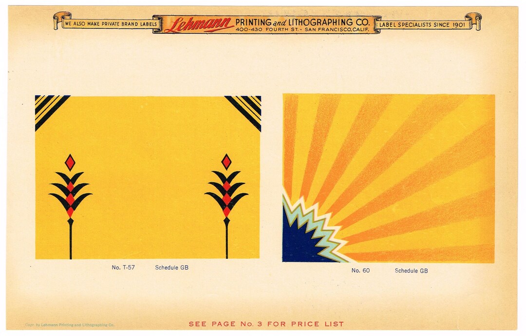 Original Vintage 1938 Salesman Sample Lehmann Printing San Francisco ...