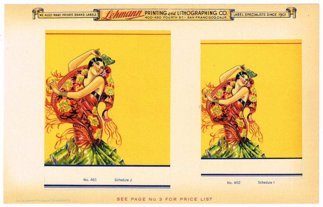 Original Vintage 1938 Salesman Sample Lehmann Printing San Francisco ...