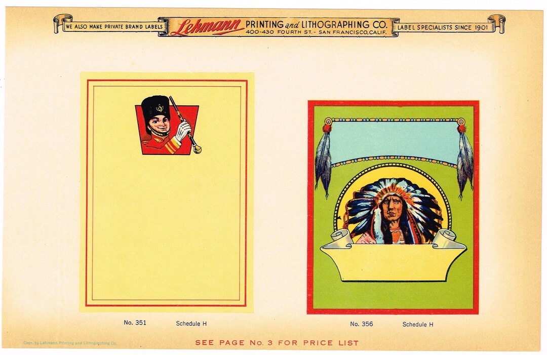 Original Vintage 1938 Salesman Sample Lehmann Printing San Francisco ...