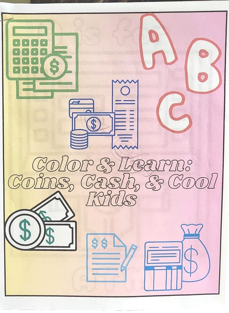 Color & Learn: Coins, Cash, and Cool Kinds This Abc-themed Coloring ...