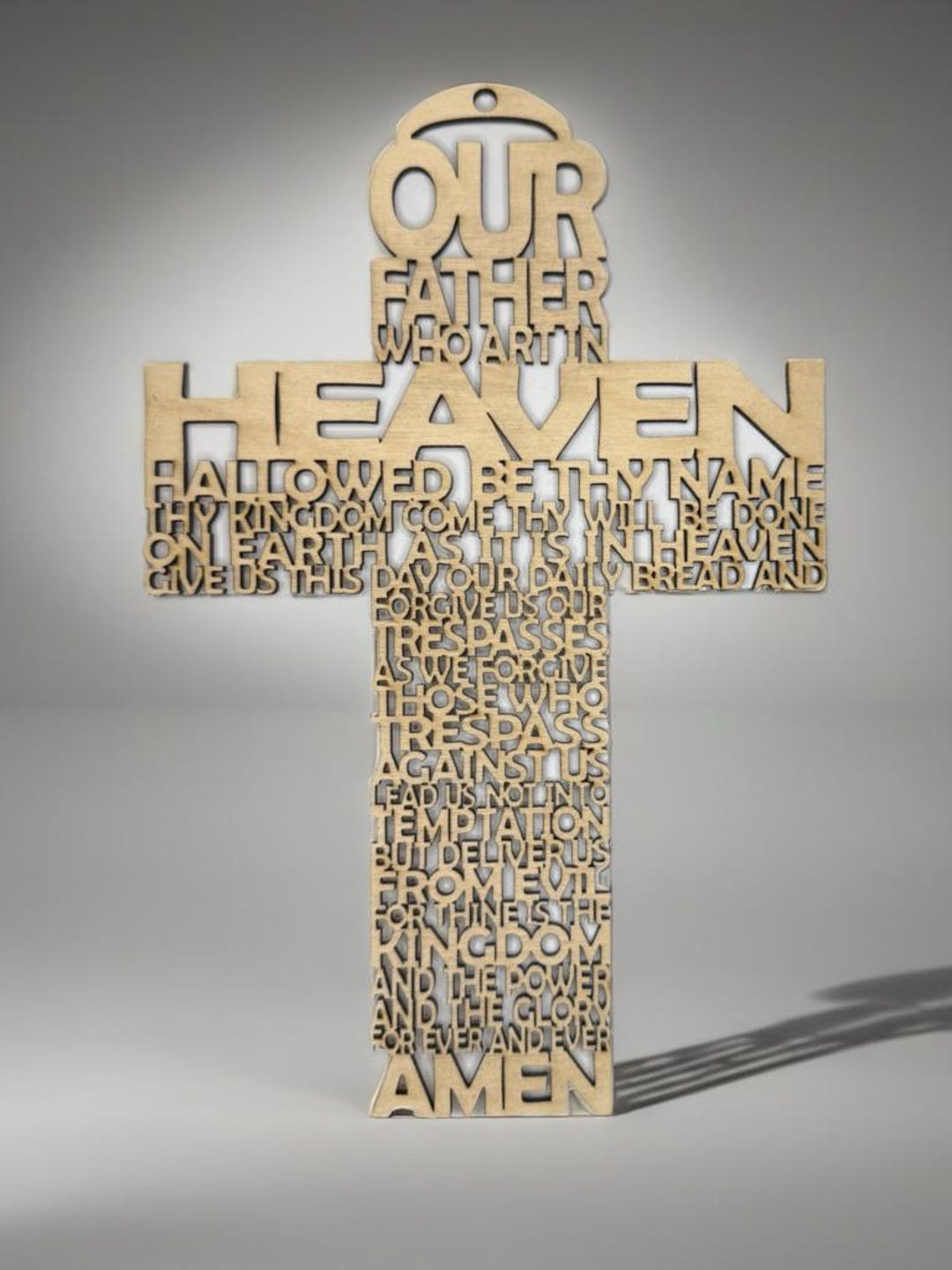 The Lord's Prayer Cross (wooden) - Etsy