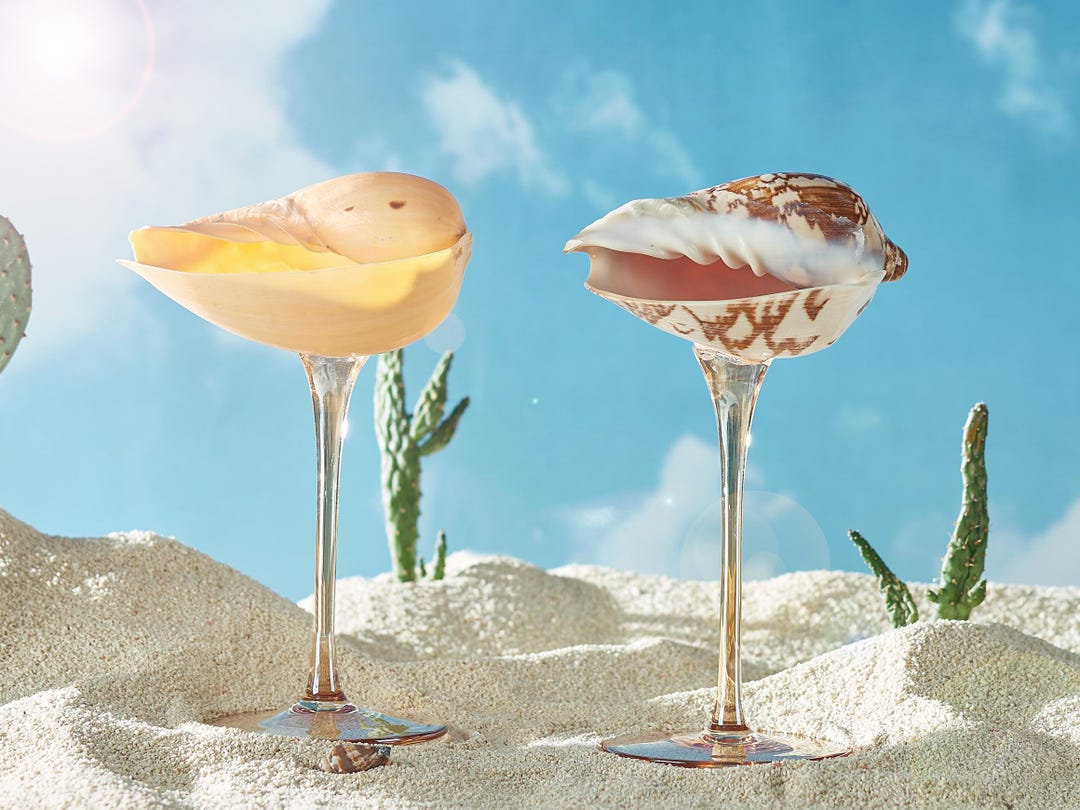 Handmade Natural Conch Shell Wine Glass,beach Wedding Wine Glass ...