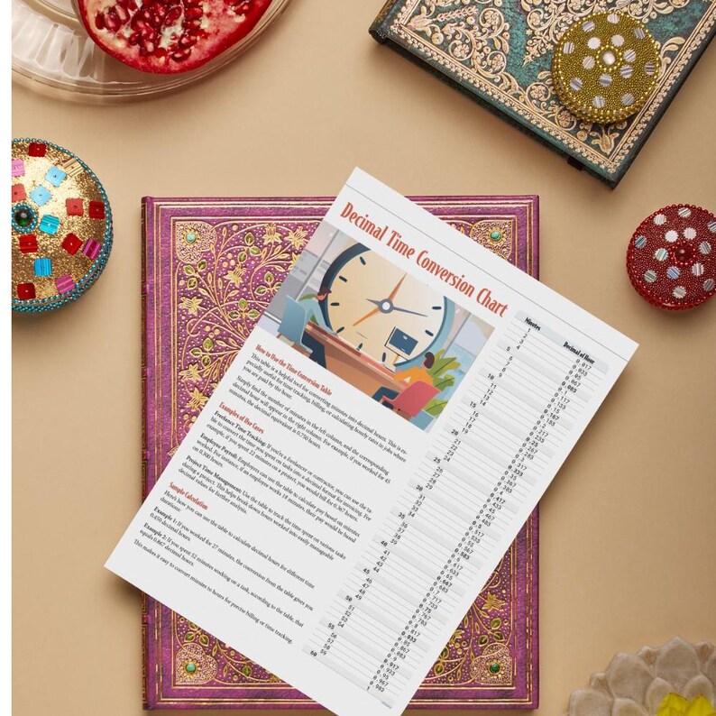 Time Conversion Table: Quick Decimal Hour Reference Chart for ...
