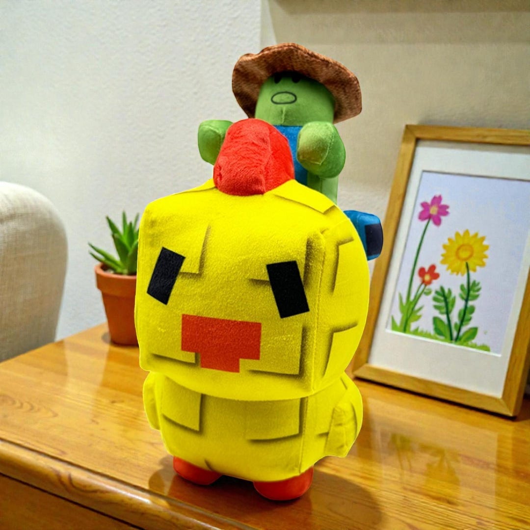 Roblox Gubby Plush, Yellow Block Chick Plush Toy, Cube Chicken Stuffed ...