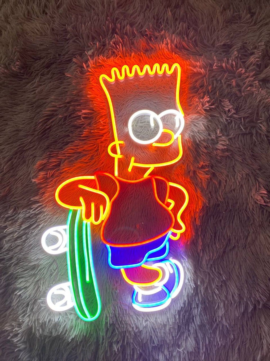 El letrero de neón de Los Simpson el letrero led de Homer - Etsy España