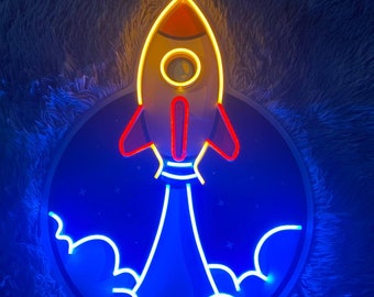 Rocket Ship Neon Sign - Etsy