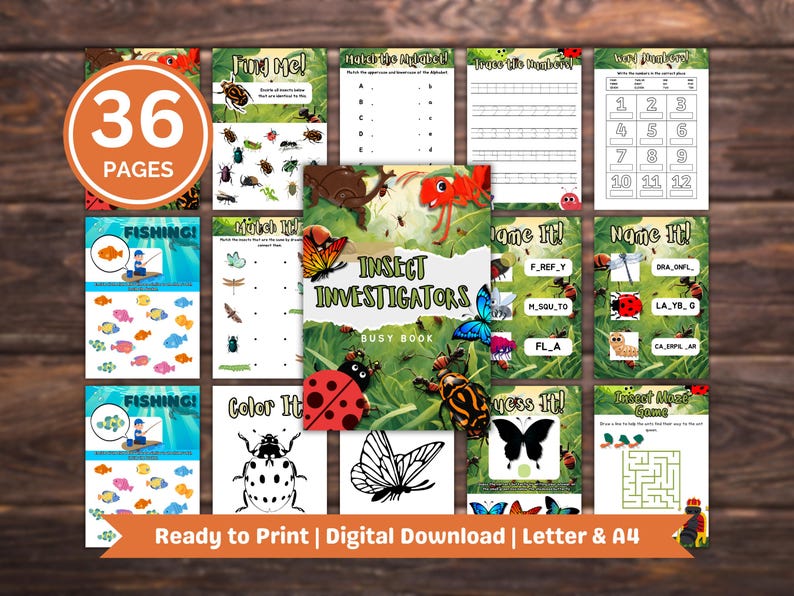 Insect Busy Book Printable | Bug Activity Binder for Toddlers | Tracing ...